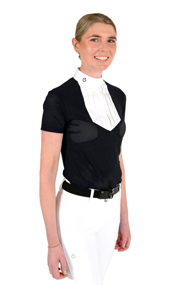 Cavalleria Toscana - Perforated S/S Competition Shirt - Navy – The ...